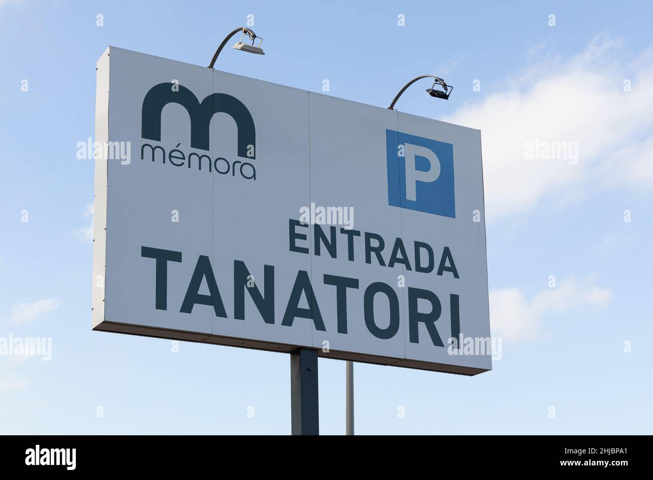 VALENCIA, SPAIN - JANUARY 13, 2022: Memora funeral home where people ...