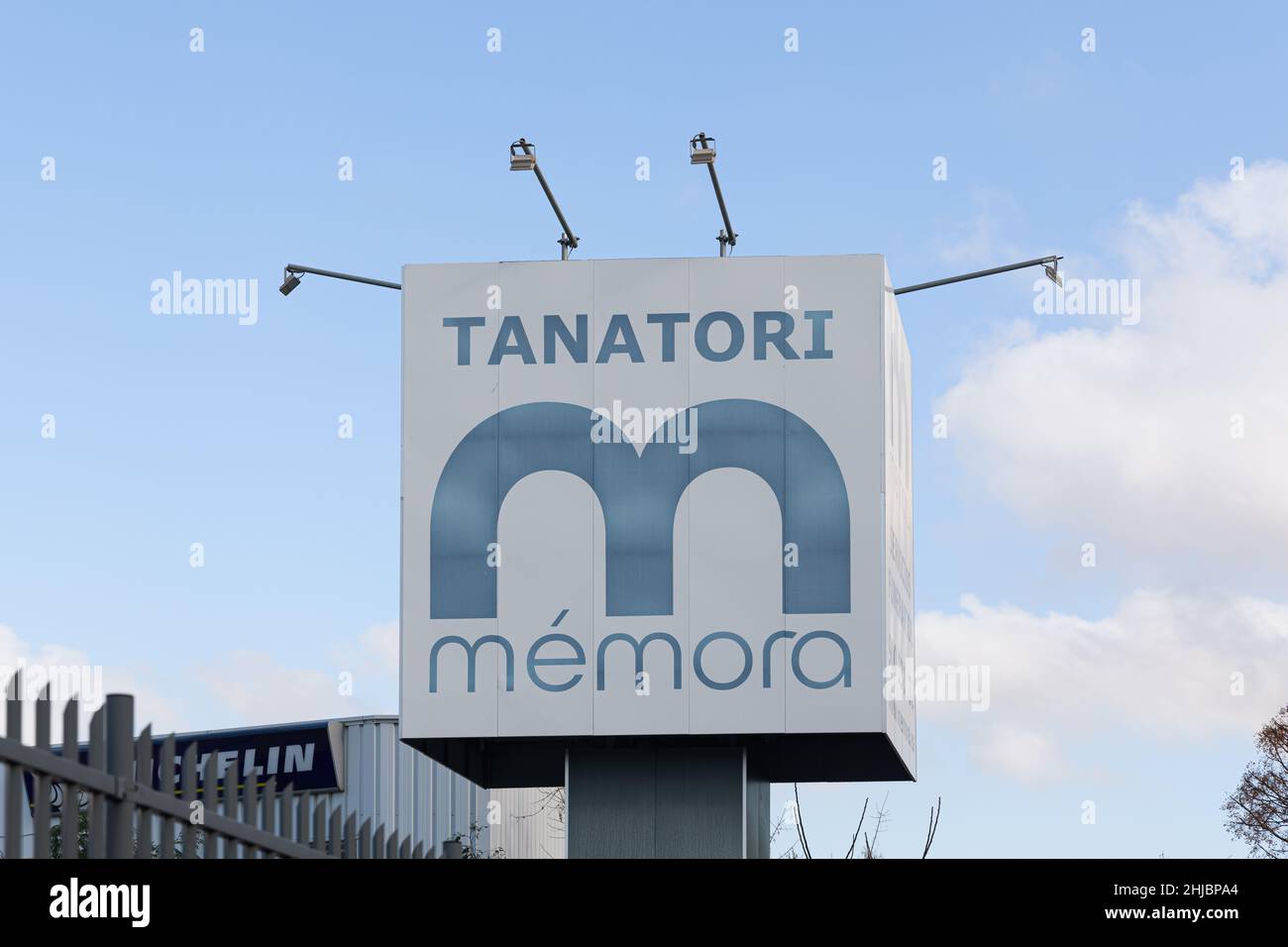 VALENCIA, SPAIN - JANUARY 13, 2022: Memora funeral home where people ...