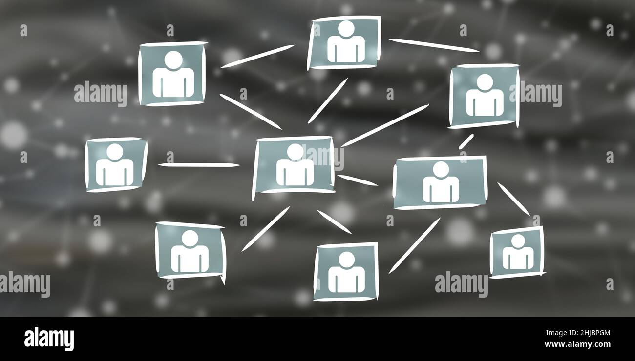 Illustration of a social media network concept Stock Photo - Alamy