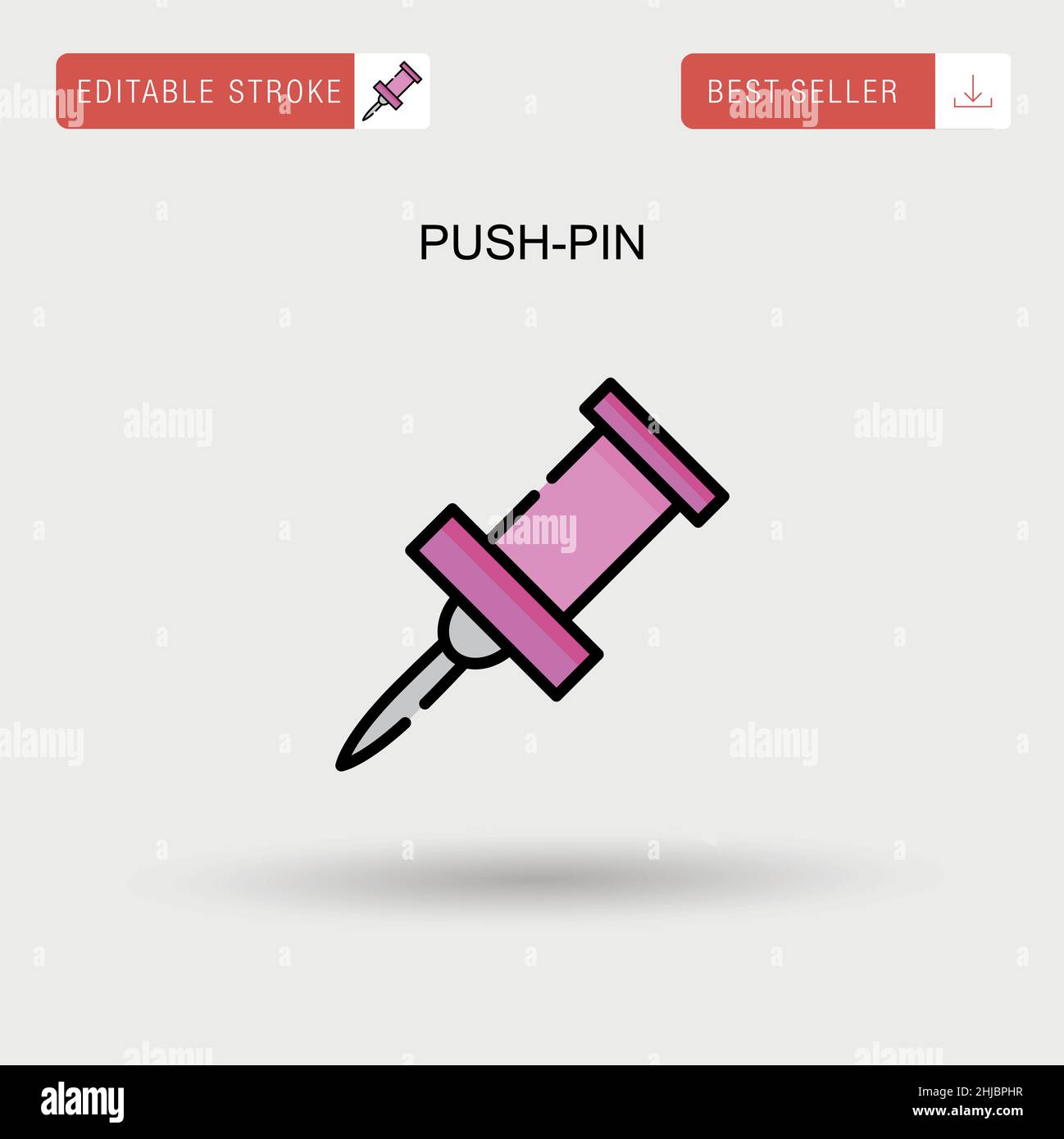 Push-pin Simple vector icon Stock Vector Image & Art - Alamy