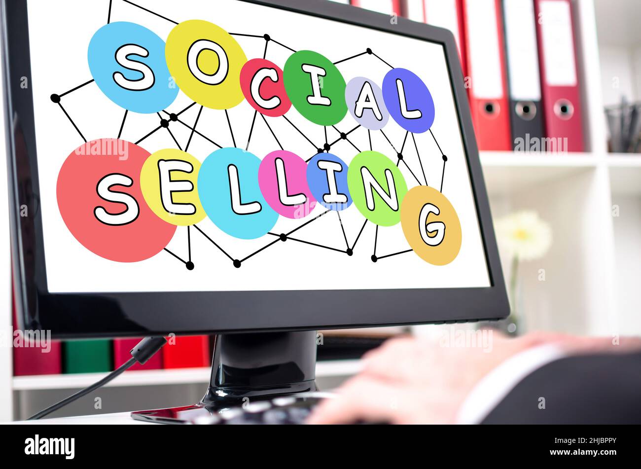 Social selling concept shown on a computer screen Stock Photo - Alamy