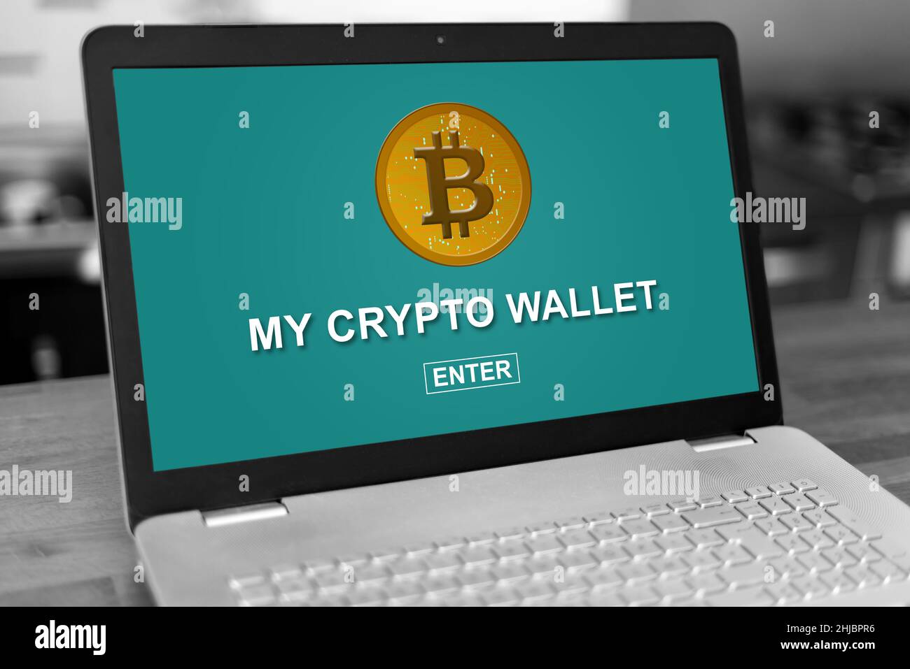 Laptop screen with crypto wallet concept Stock Photo - Alamy