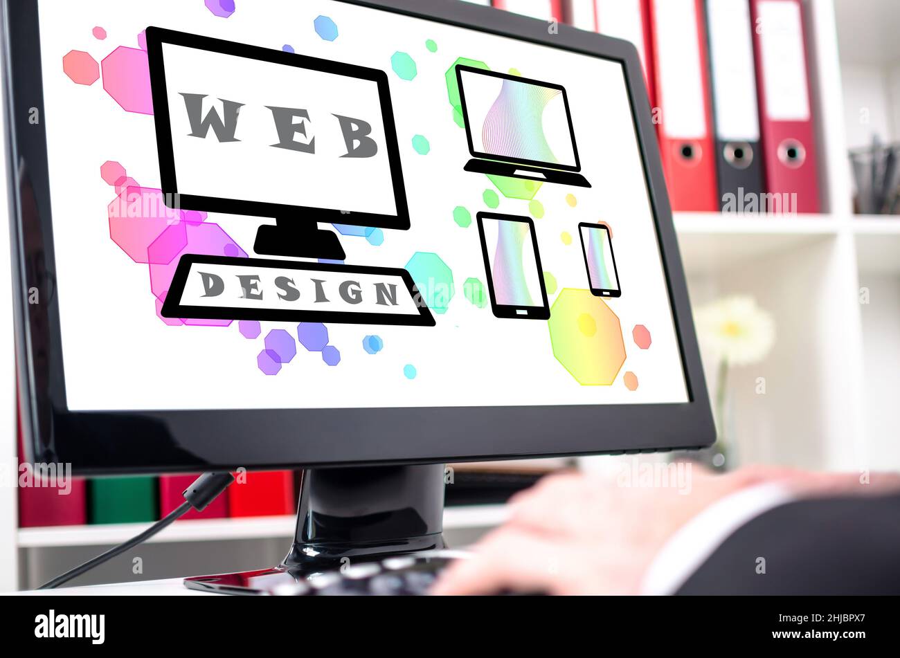 Web design concept shown on a computer screen Stock Photo - Alamy
