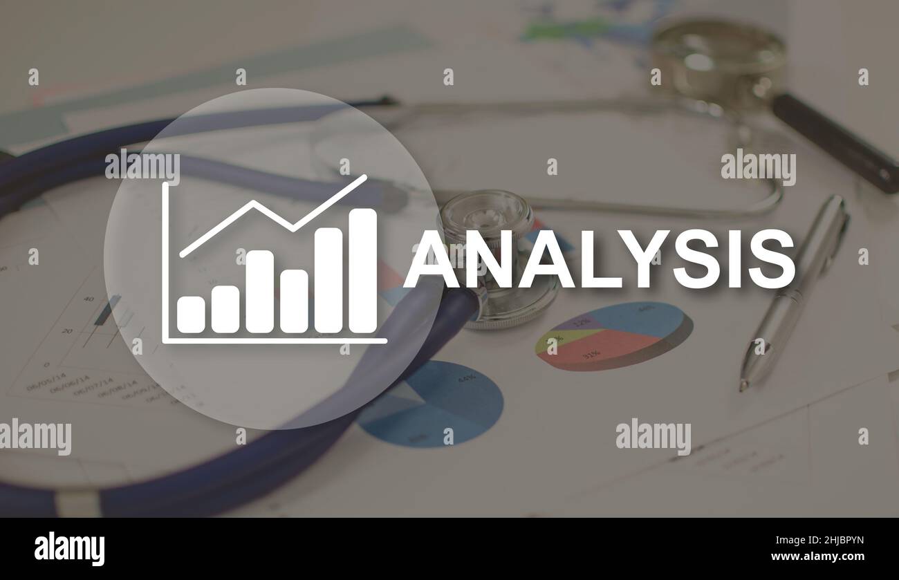 Business analysis concept illustrated by a picture on background Stock ...