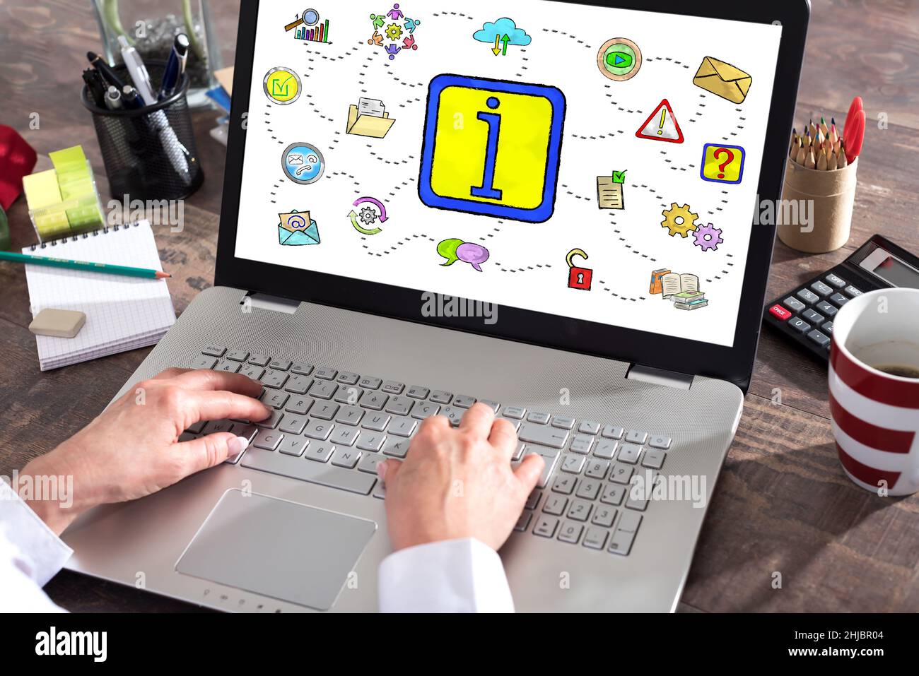 Information concept shown on a laptop screen Stock Photo - Alamy