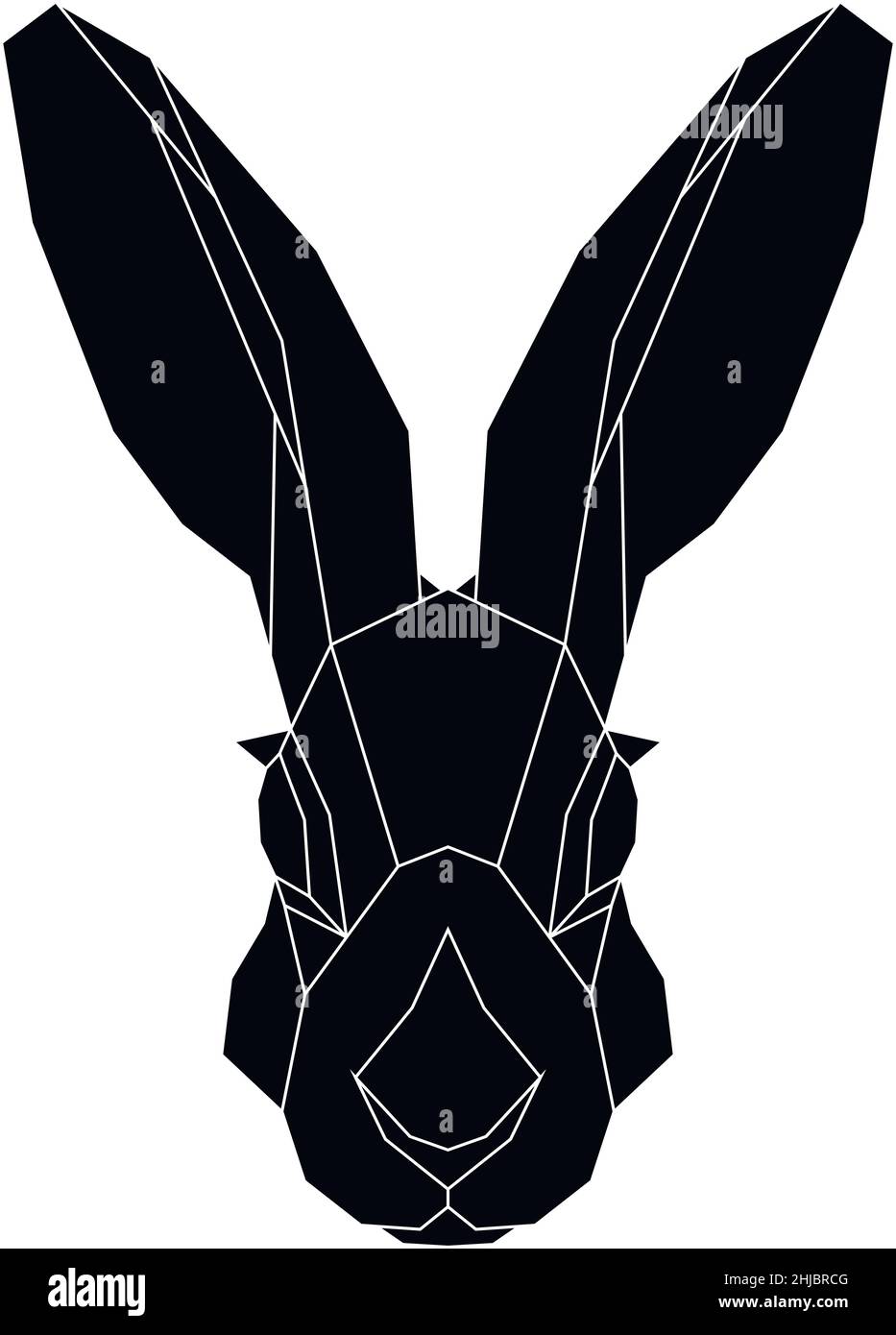 Hare stylized triangle polygonal model. Vector illustration Stock ...