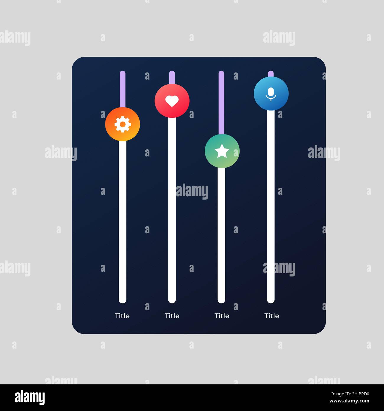 Gradient colored sliders pack Vector illustration Stock Vector Image ...