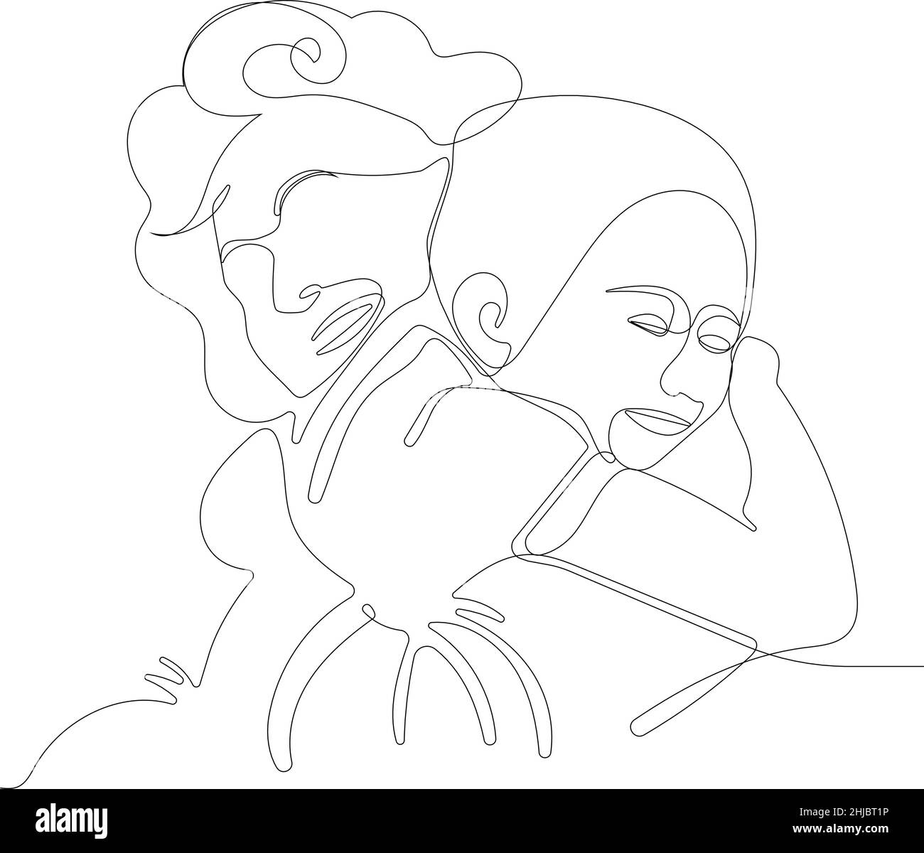 Family portrait adult daughter Stock Vector Images - Alamy