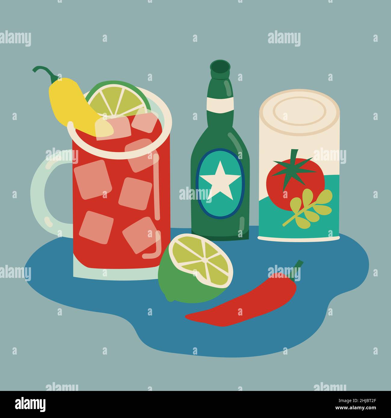 Flat design michelada illustration Vector illustration Stock Vector ...