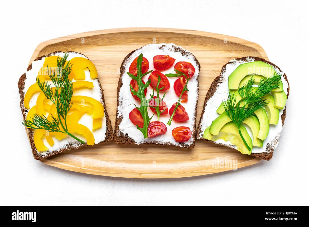 Variety vegan sandwiches breakfast Cut Out Stock Images & Pictures - Alamy