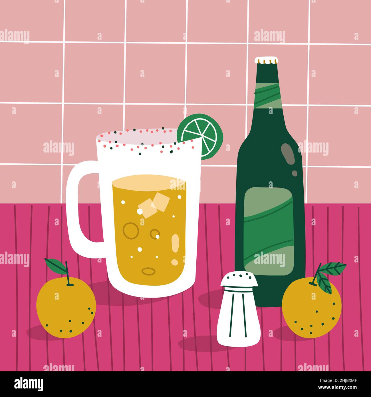 Hand drawn refreshing michelada illustration Vector illustration Stock ...