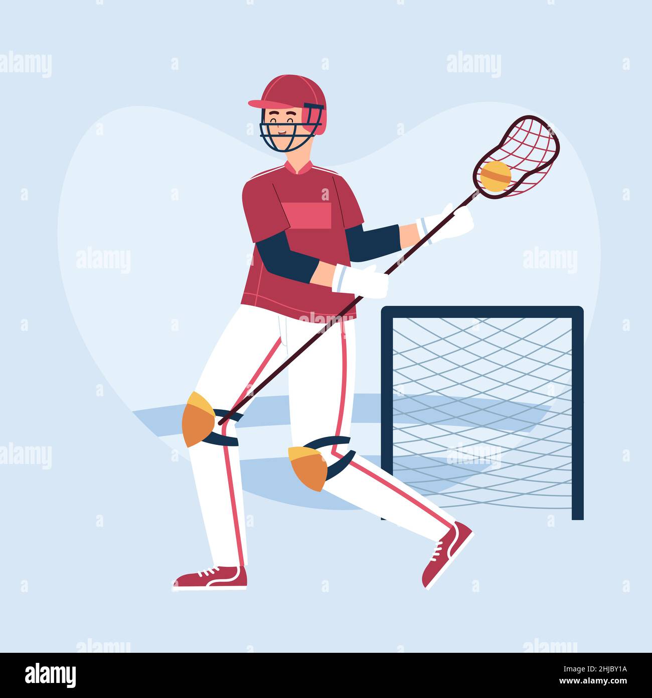 Hand drawn person playing lacrosse illustration Vector illustration ...