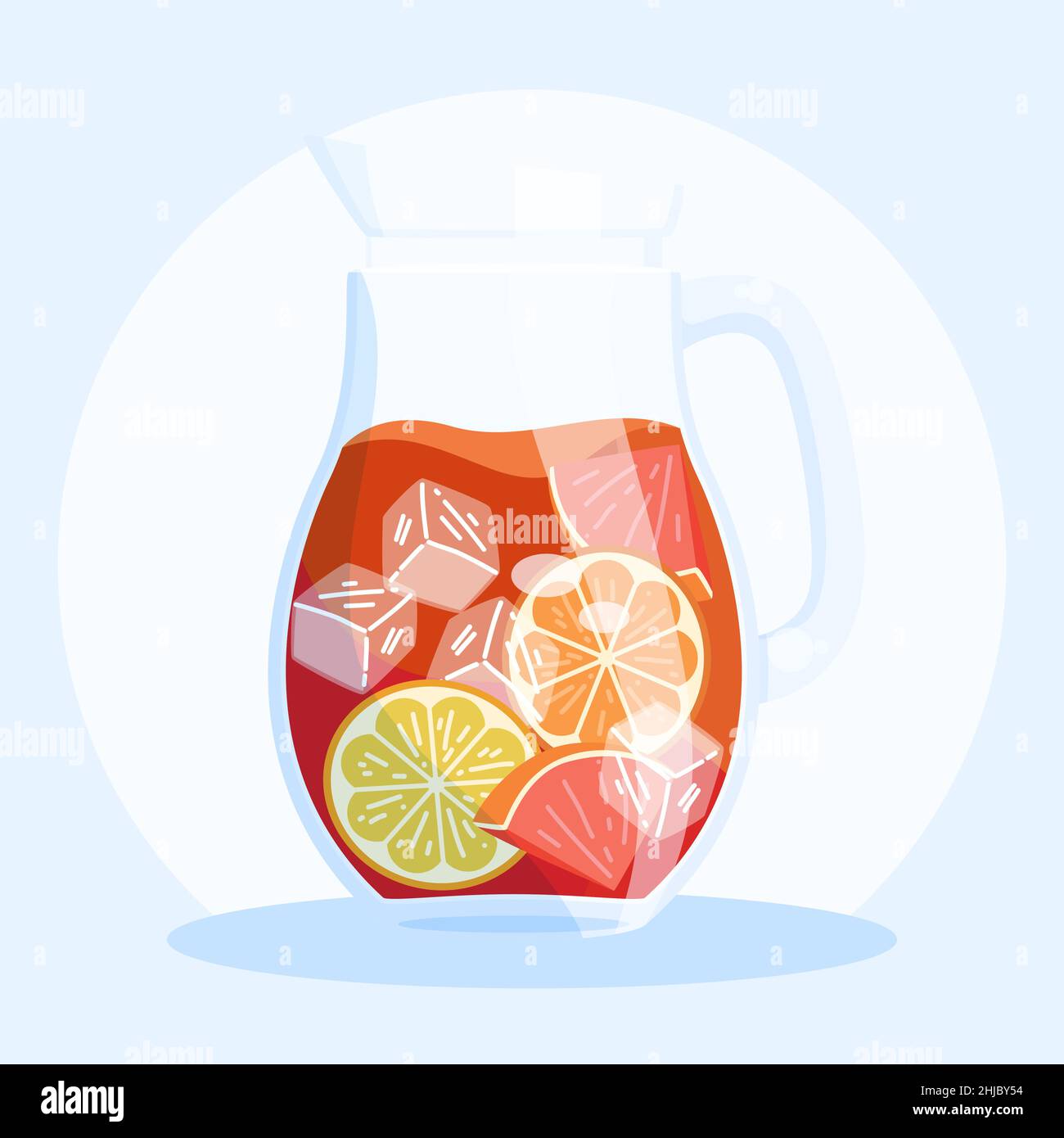 Hand drawn refreshing sangria illustration Vector illustration Stock ...