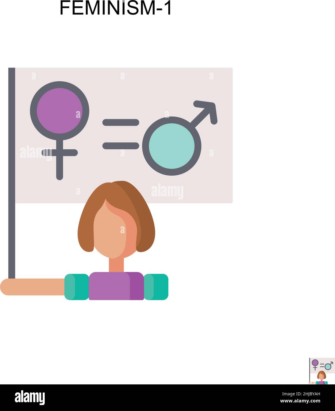 Feminism 1 Simple Vector Icon Illustration Symbol Design Template For
