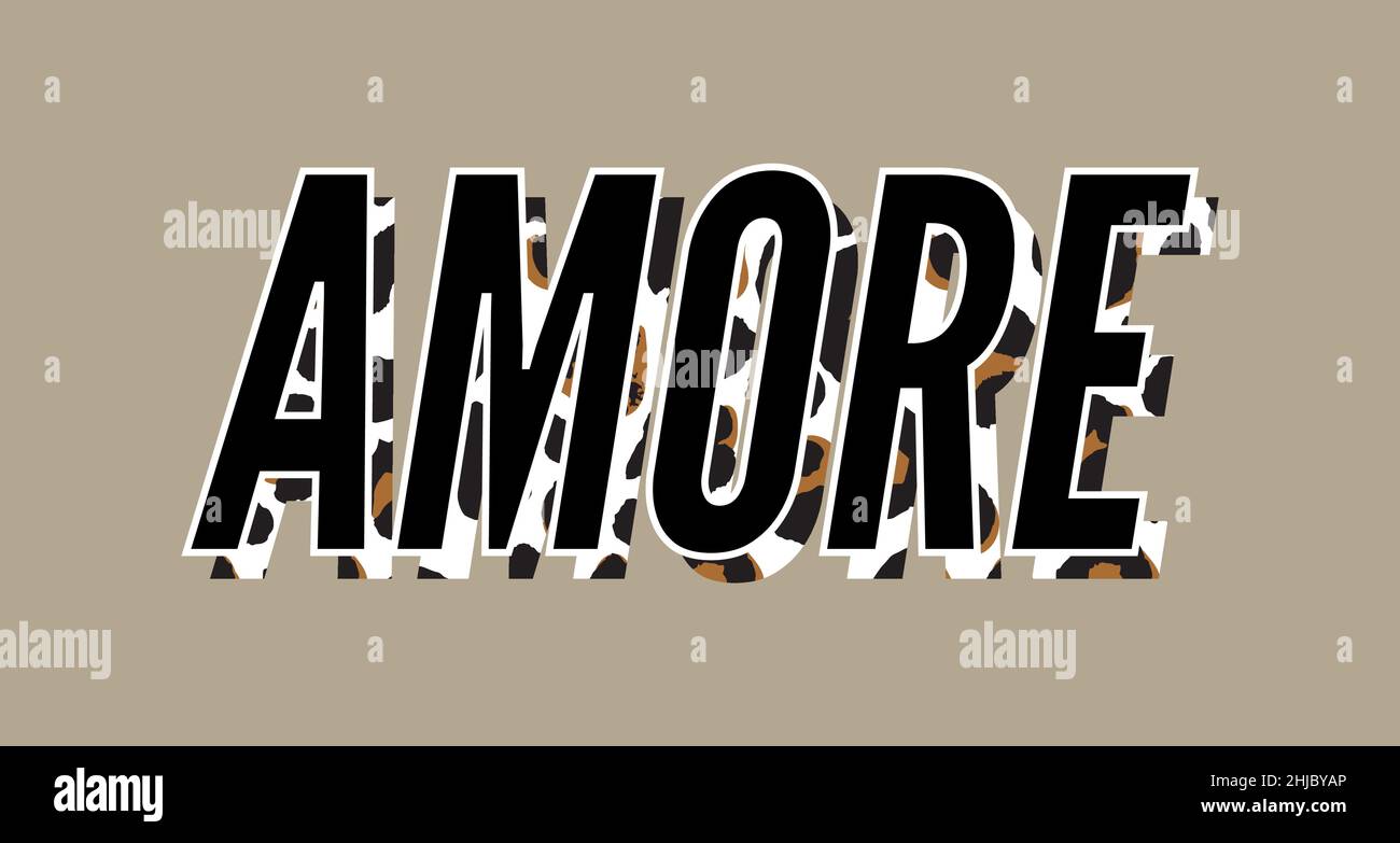 slogan AMORE phrase graphic vector Print Fashion lettering Stock Vector ...