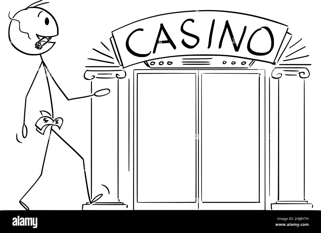 Confident Wealthy Person going to Play Roulette and Cards in Casino ...