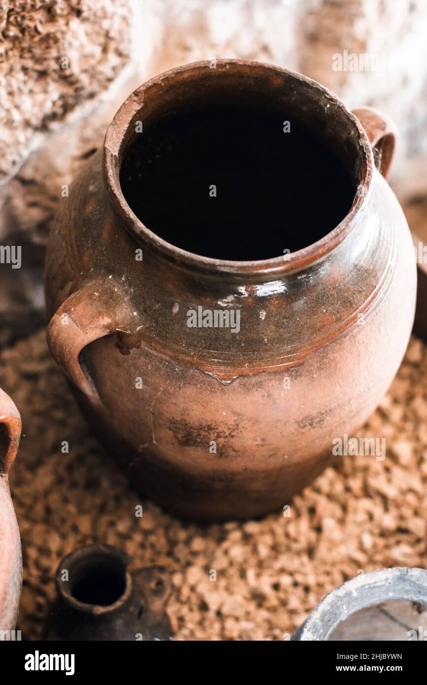 Old jug. View from above. Historical things Stock Photo - Alamy