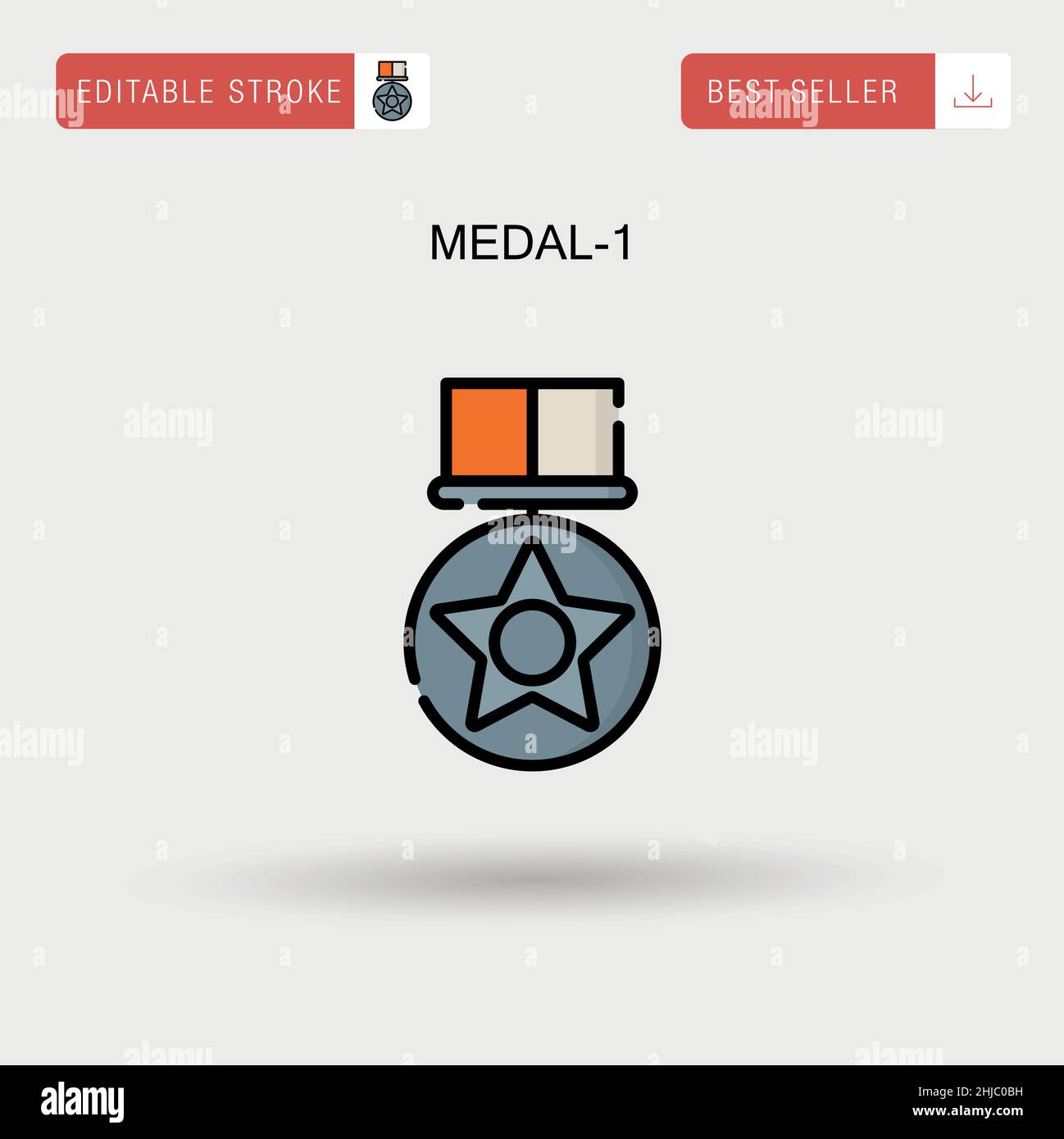 Medal icon vector simple hi-res stock photography and images - Alamy
