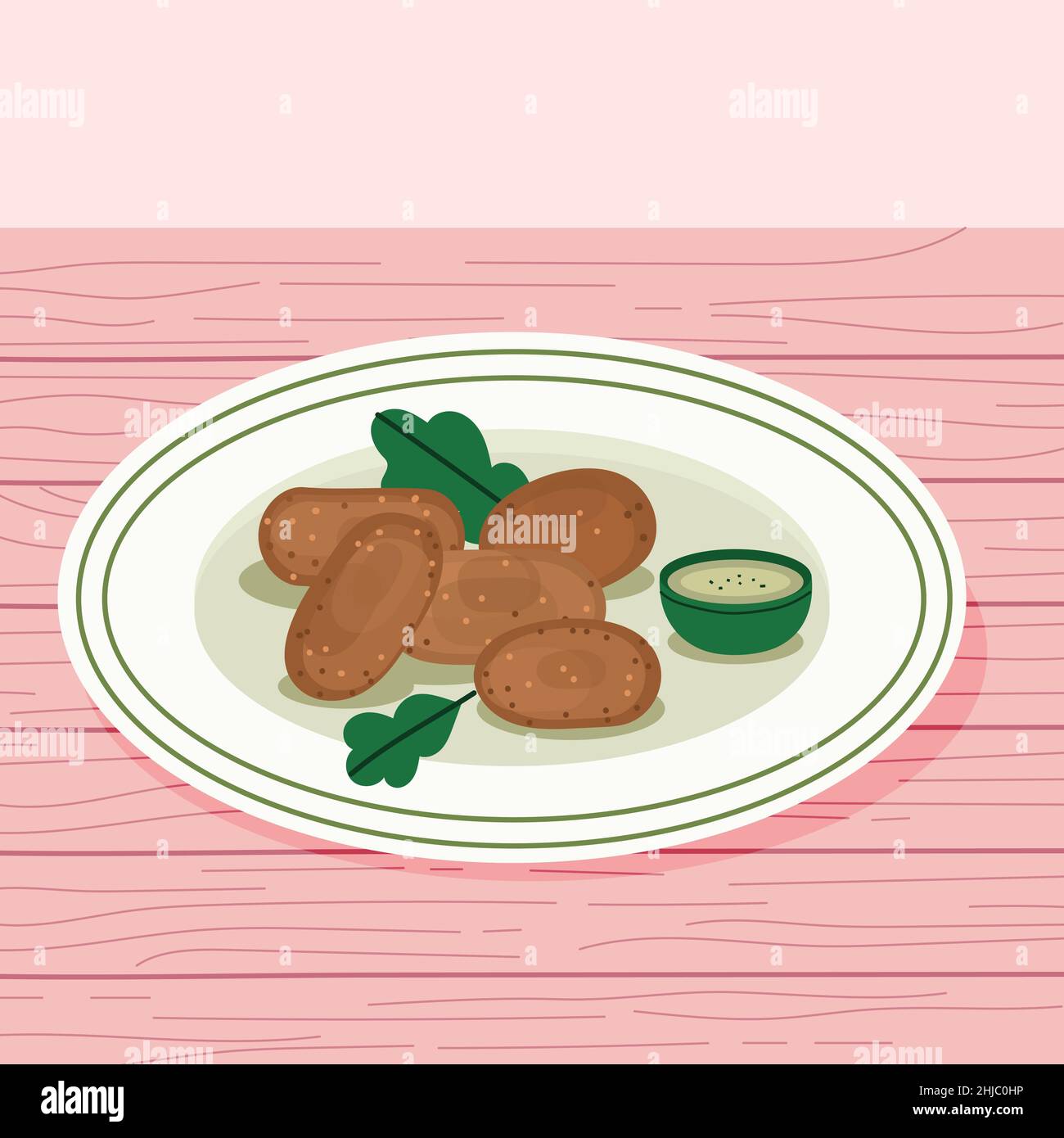 Hand drawn delicious croquetas illustration Vector illustration Stock ...