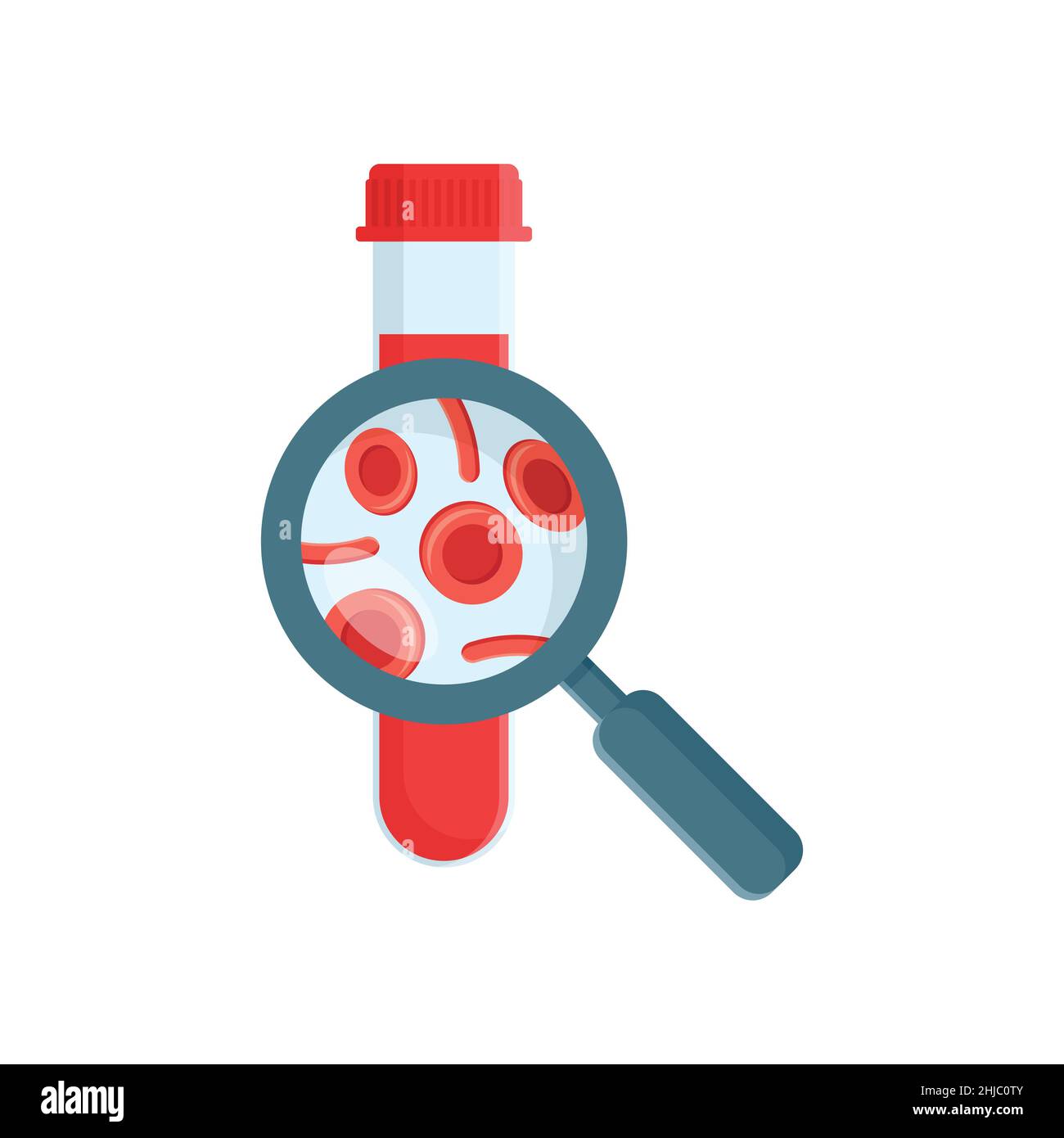 Blood test tube icon in flat style. Hematology vector illustration on ...