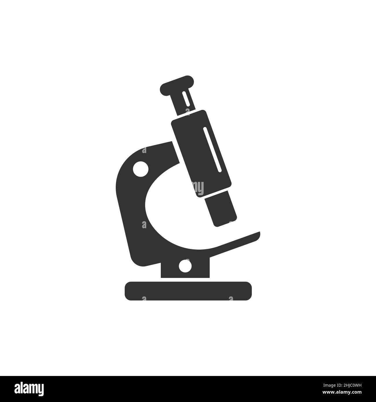 Microscope icon in flat style. Laboratory magnifier vector illustration ...