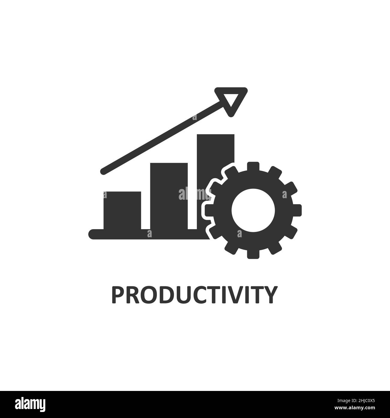 Productivity icon in flat style. Process strategy vector illustration ...