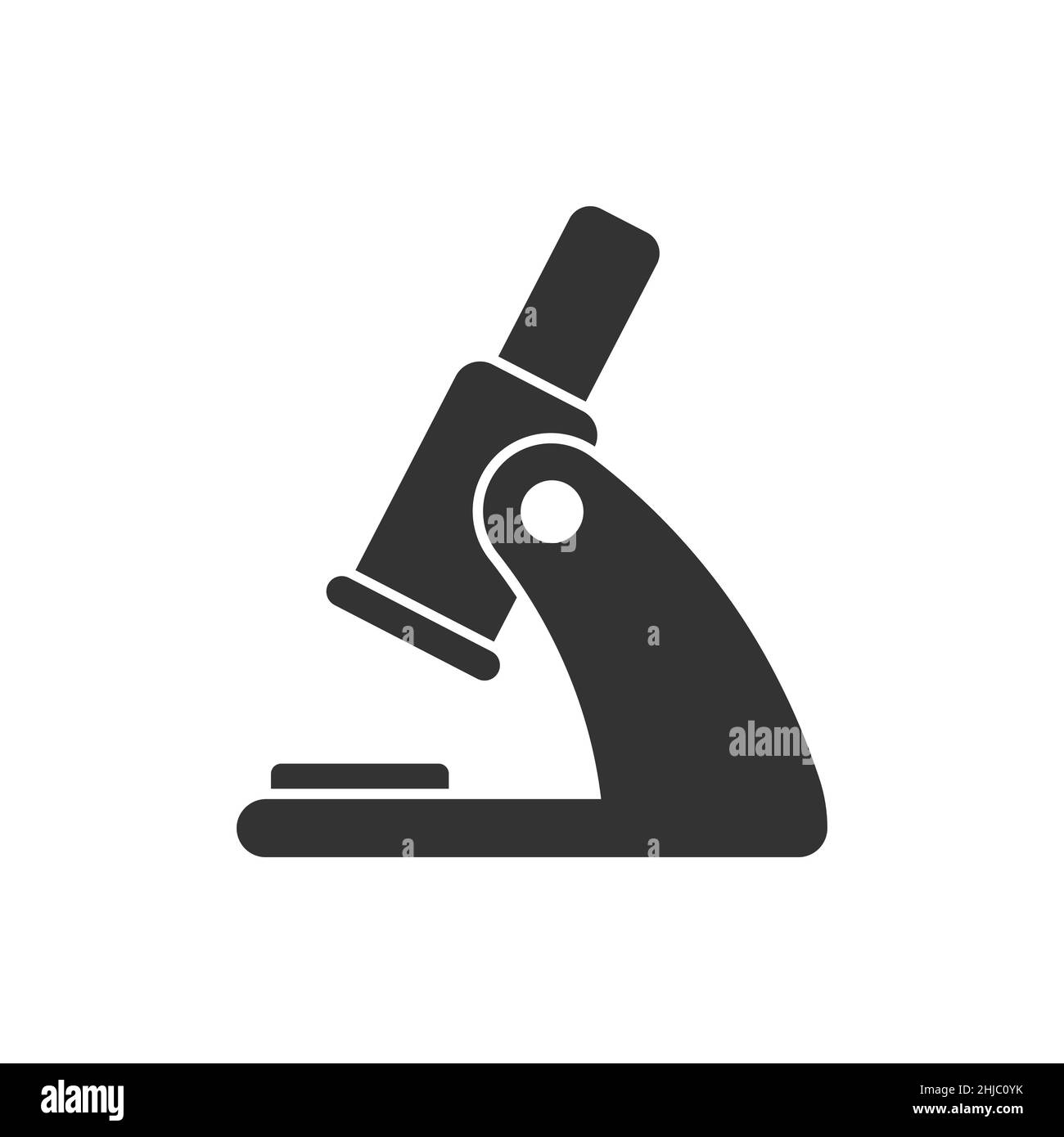 Microscope icon in flat style. Laboratory magnifier vector illustration ...