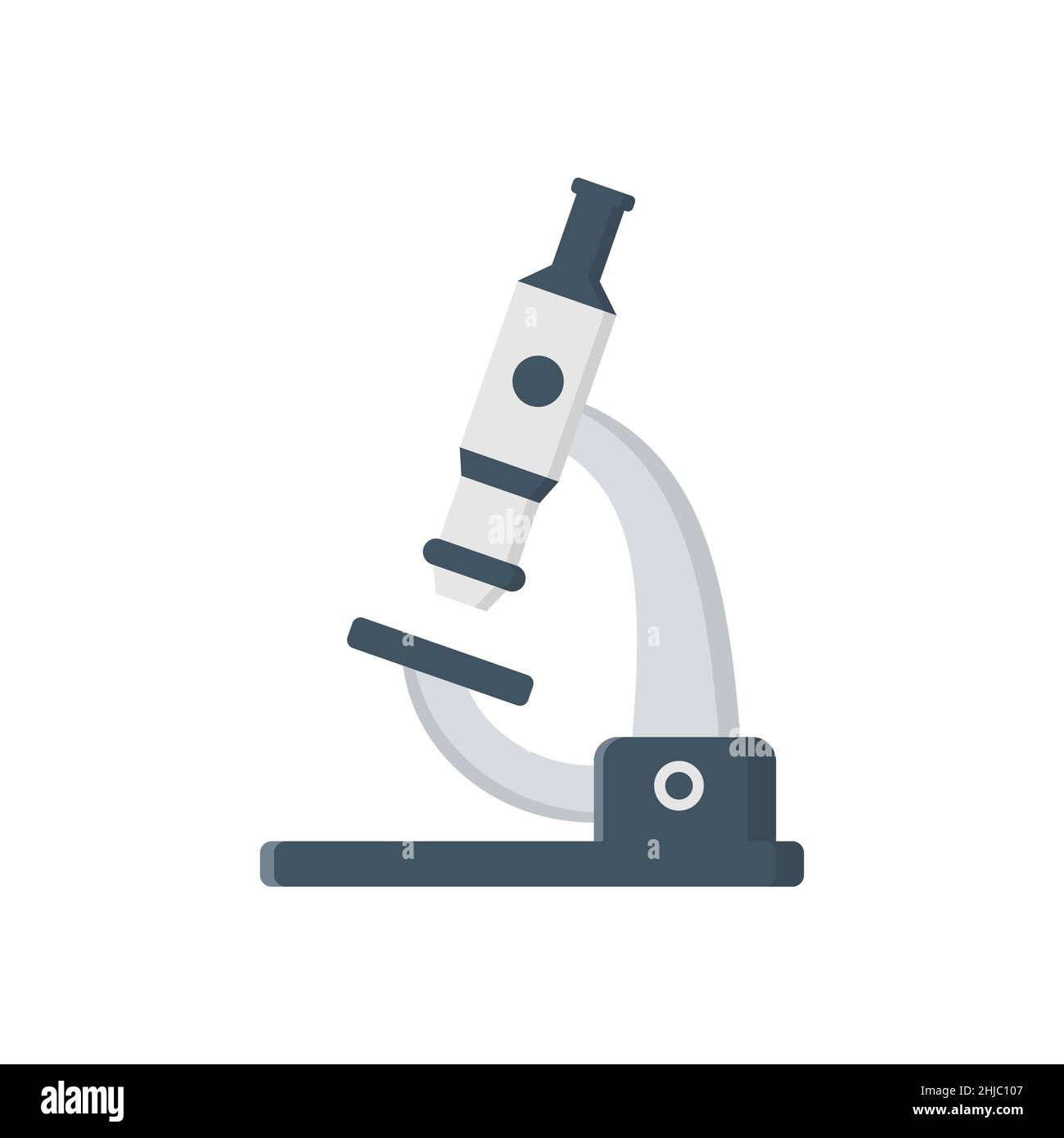 Microscope icon in flat style. Laboratory magnifier vector illustration ...