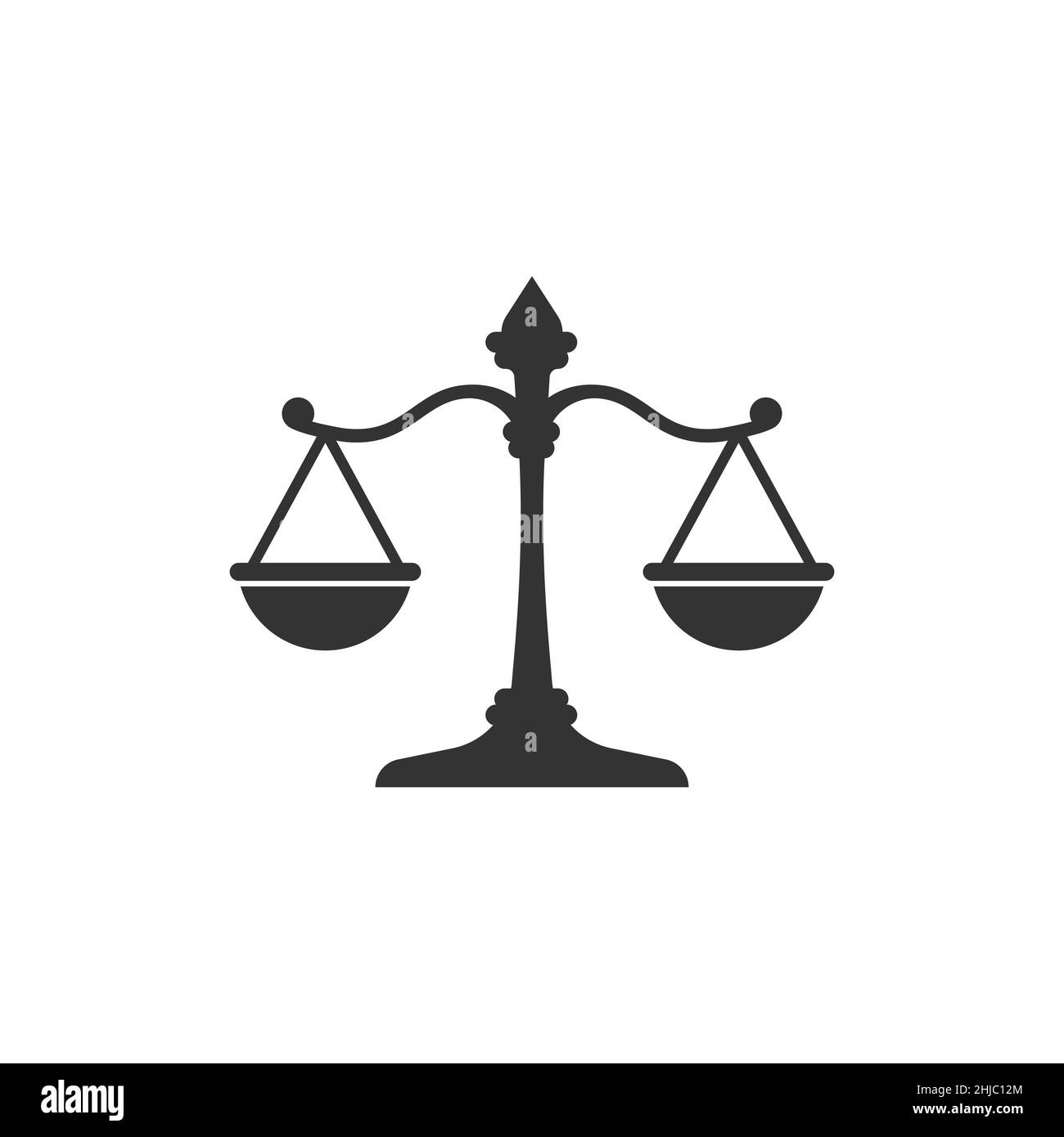 Scales icon in flat style. Libra vector illustration on isolated ...