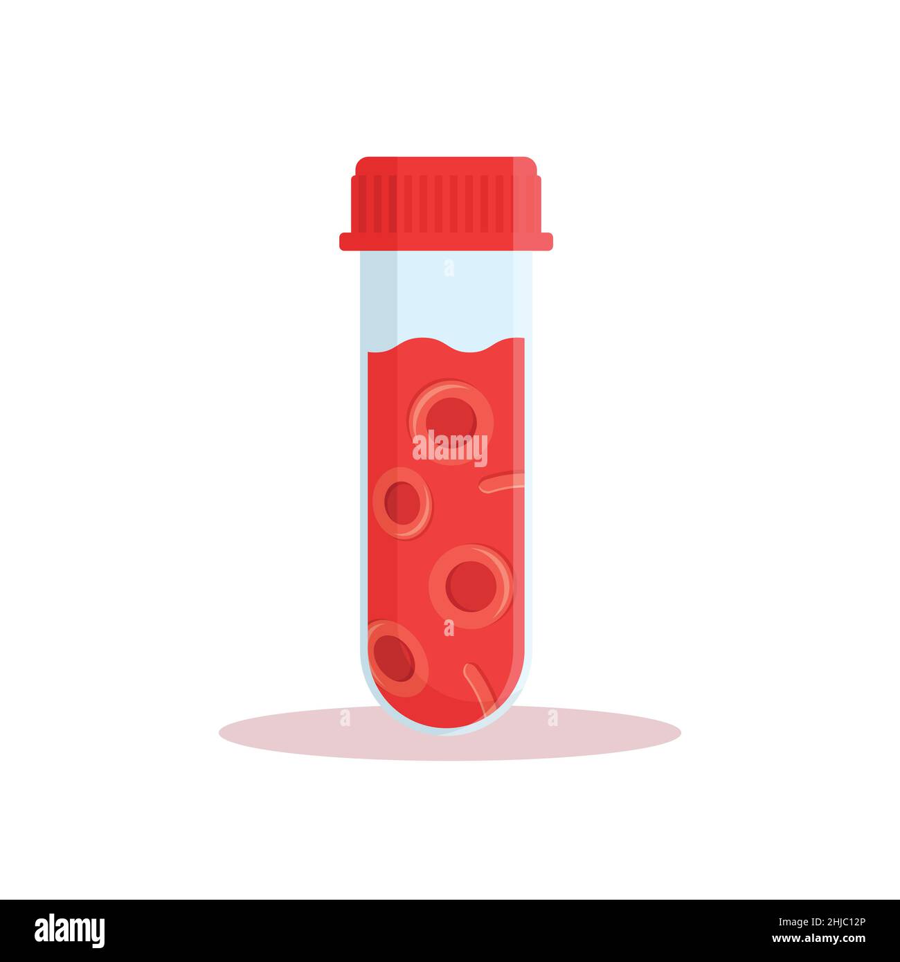Blood test tube icon in flat style. Hematology vector illustration on ...
