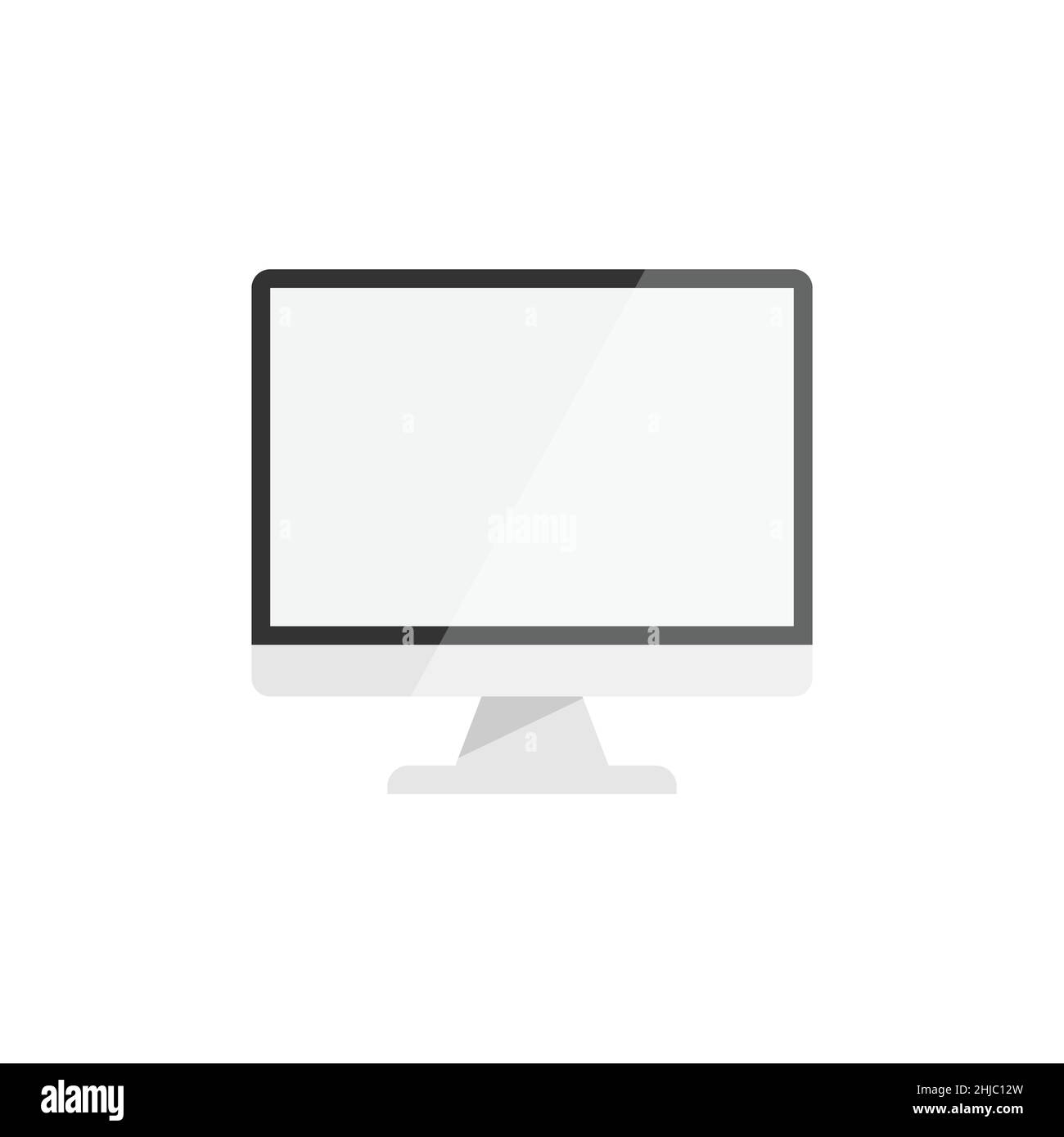 Personal computer in flat style. Desktop pc vector illustration on ...