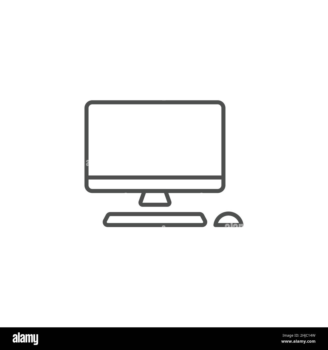 Personal computer in flat style. Desktop pc vector illustration on ...