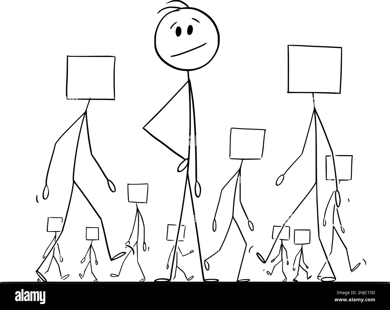 Person Standing Our of the Crow, Different Individuality, Vector ...
