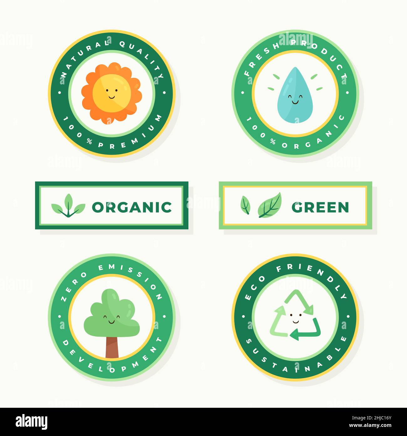 Hand drawn eco friendly label pack Vector illustration Stock Vector ...