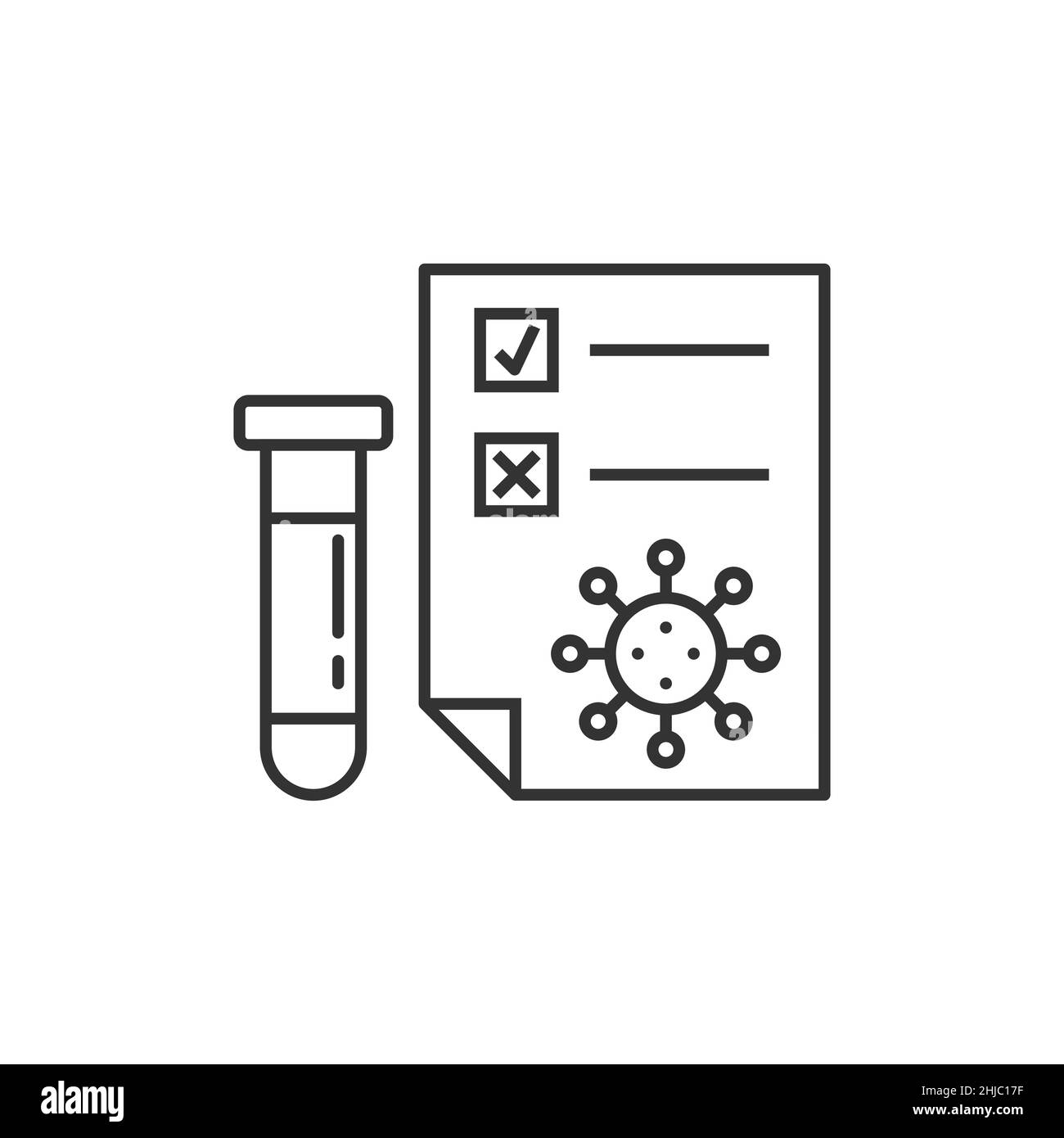 Coronavirus test icon in flat style. covid-19 vector illustration on ...