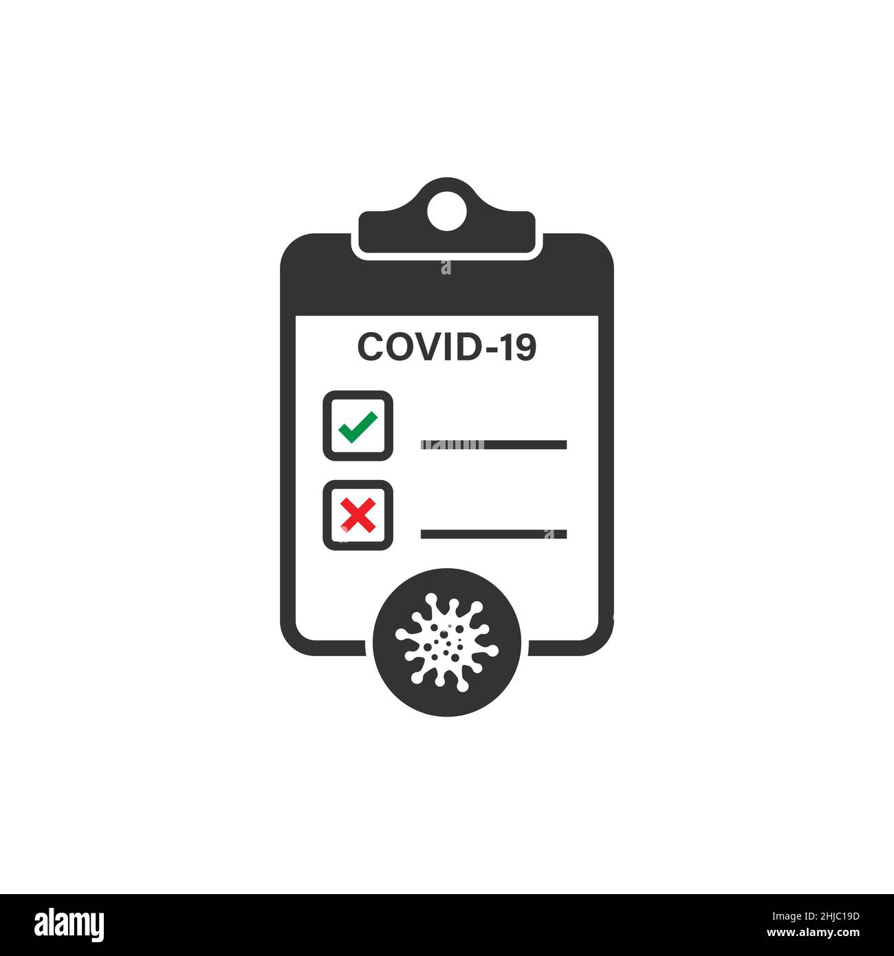Coronavirus test icon in flat style. covid-19 vector illustration on ...