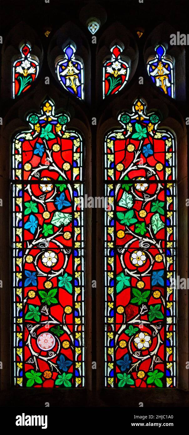 Stained glass window19th century, Brome church, Suffolk, England, UK ...