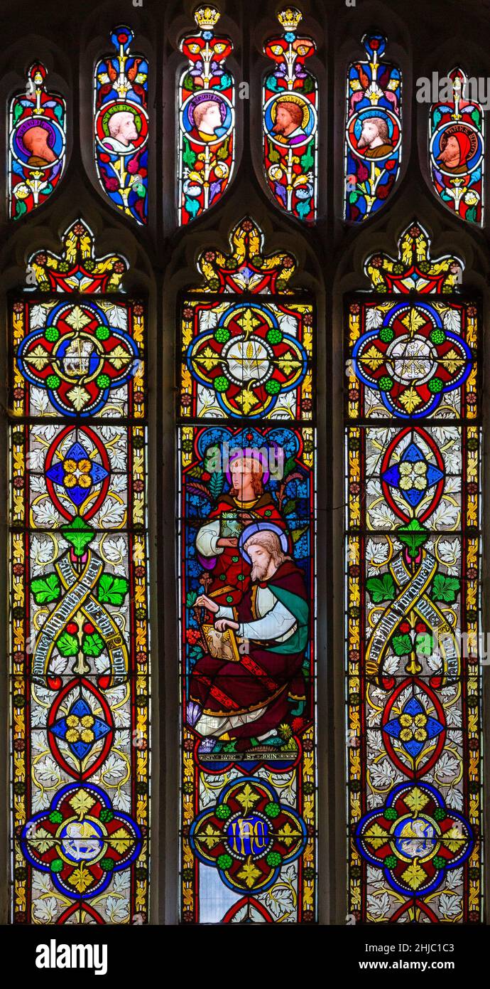 Stained glass window c 1865 Brome church, Suffolk, England, UK by ...