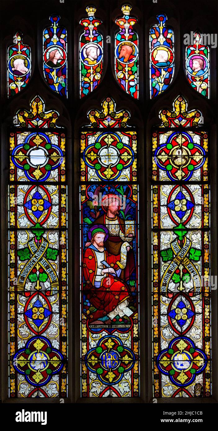Stained glass window c 1865 Brome church, Suffolk, England, UK by ...