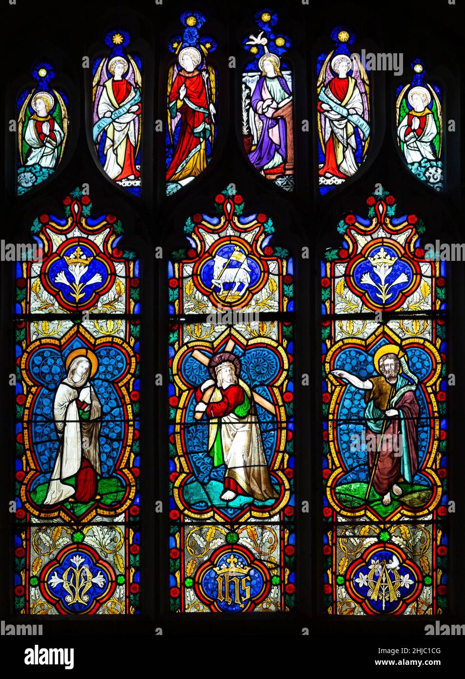 Stained glass window c 1860 Brome church, Suffolk, England, UK by ...