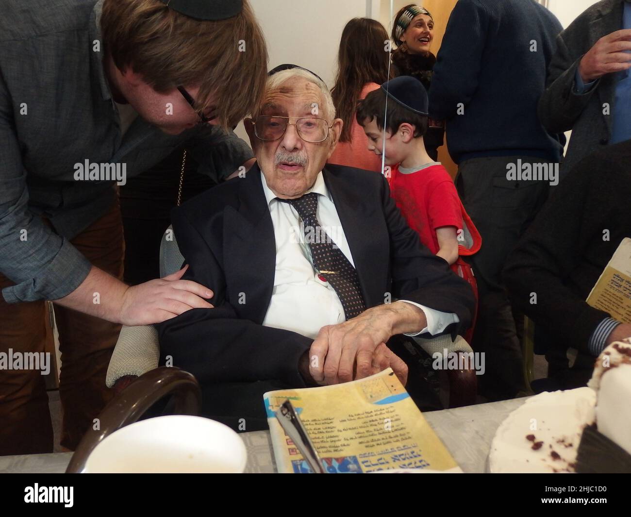 100 year old Dr Gerald Jacobs of the Birmingham Central Synagogue at a ...