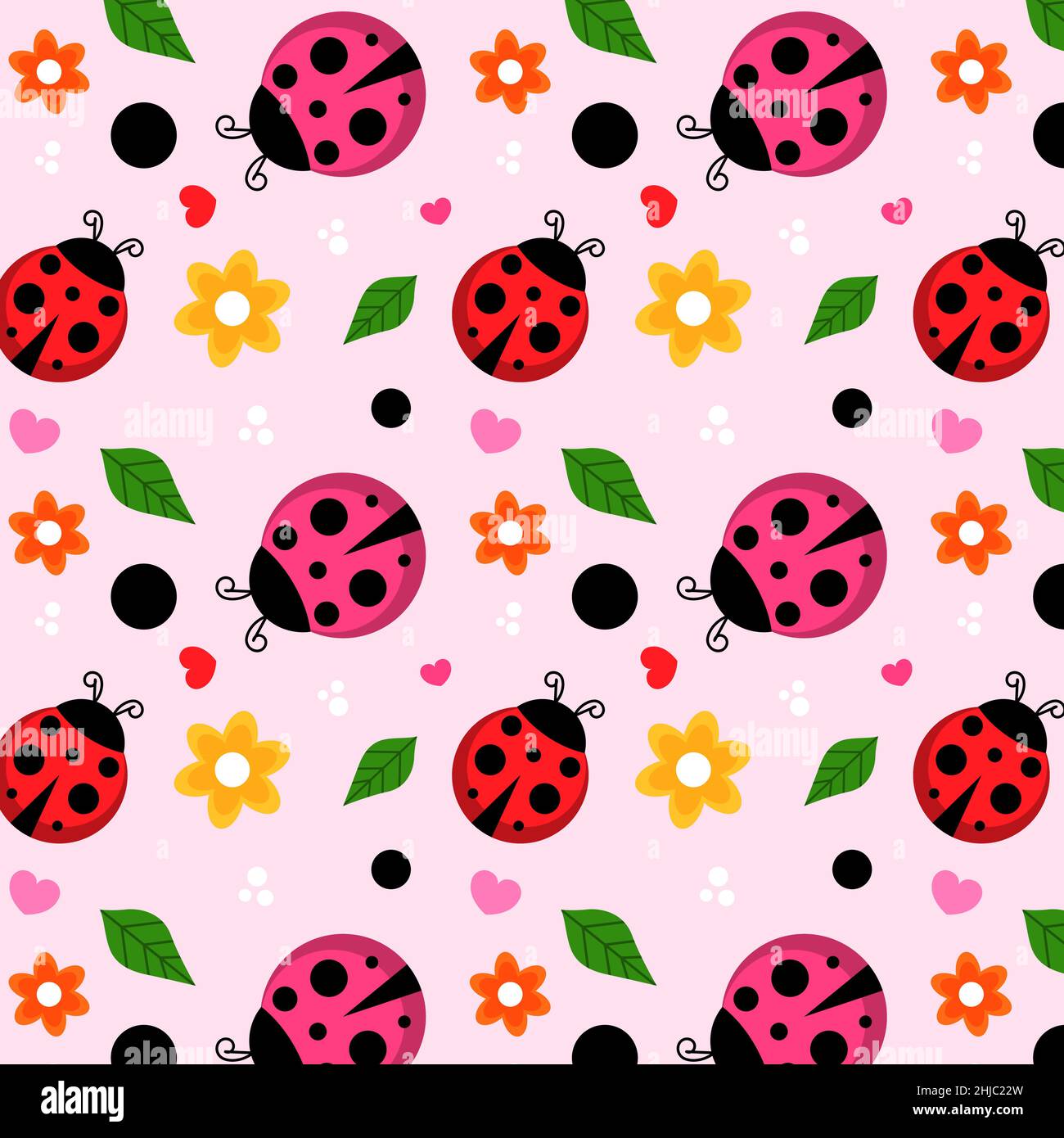 Flat design creative ladybug pattern Vector illustration Stock Vector ...