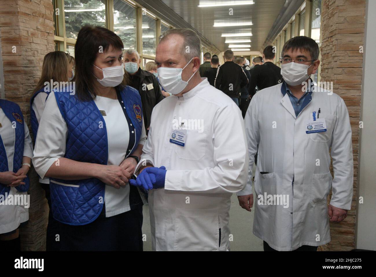 DNIPRO, UKRAINE - JANUARY 28, 2022 - Head doctor of the Ilya Mechnikov ...