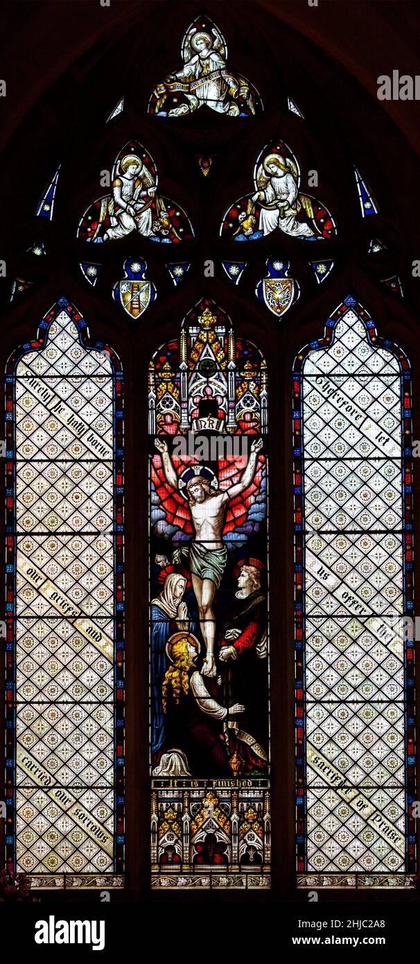Stained glass window of Crucifixion c 1870-80 by Heaton, Butler and ...