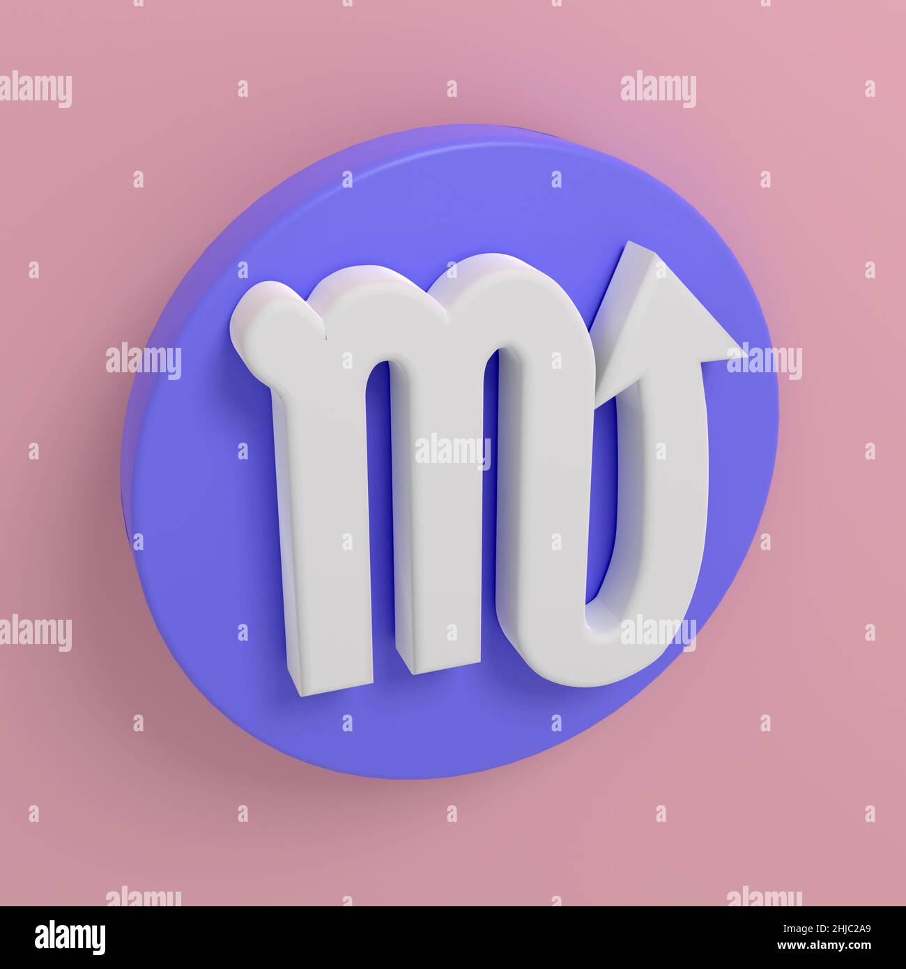 Three-dimensional icons of zodiac signs. The symbol of Scorpio. White ...