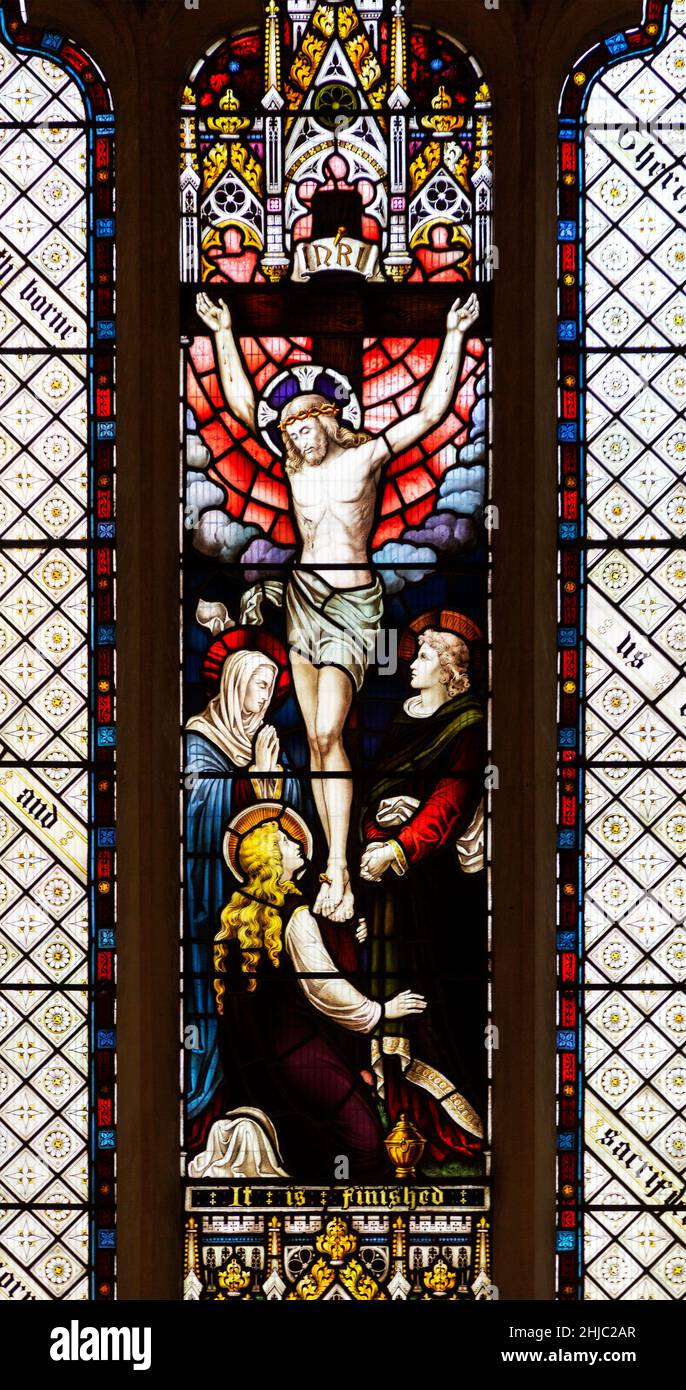 Stained glass window of Crucifixion c 1870-80 by Heaton, Butler and ...