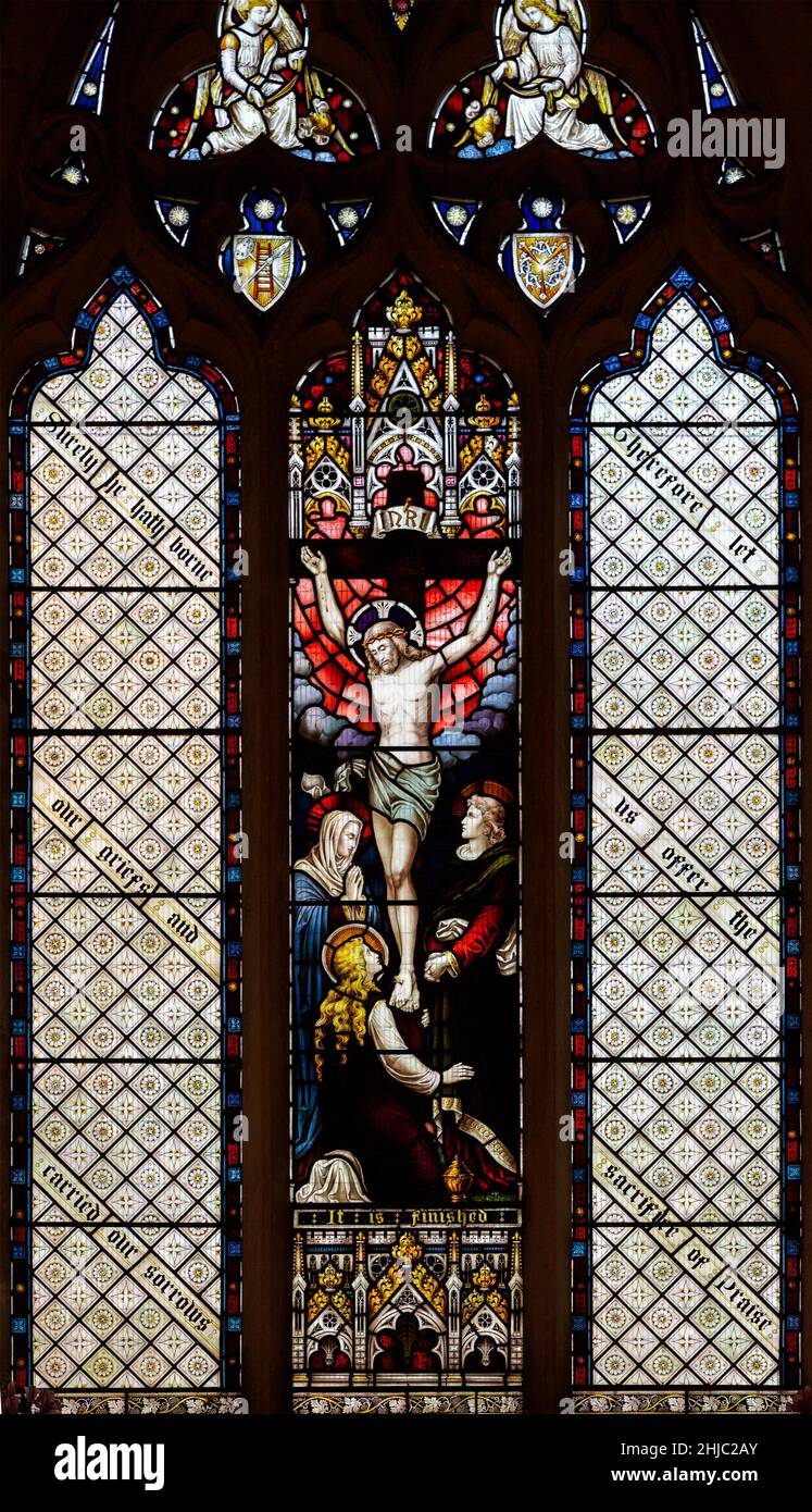 Stained glass window of Crucifixion c 1870-80 by Heaton, Butler and ...