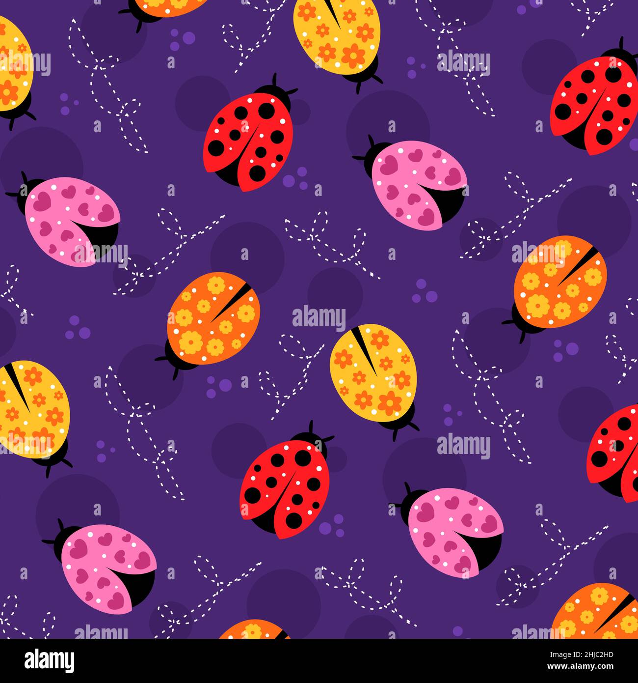 Flat design creative ladybug pattern Vector illustration Stock Vector ...