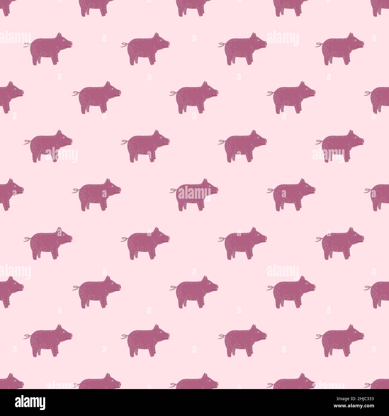 Cute pigs seamless pattern. Background of livestock animals . Repeated ...