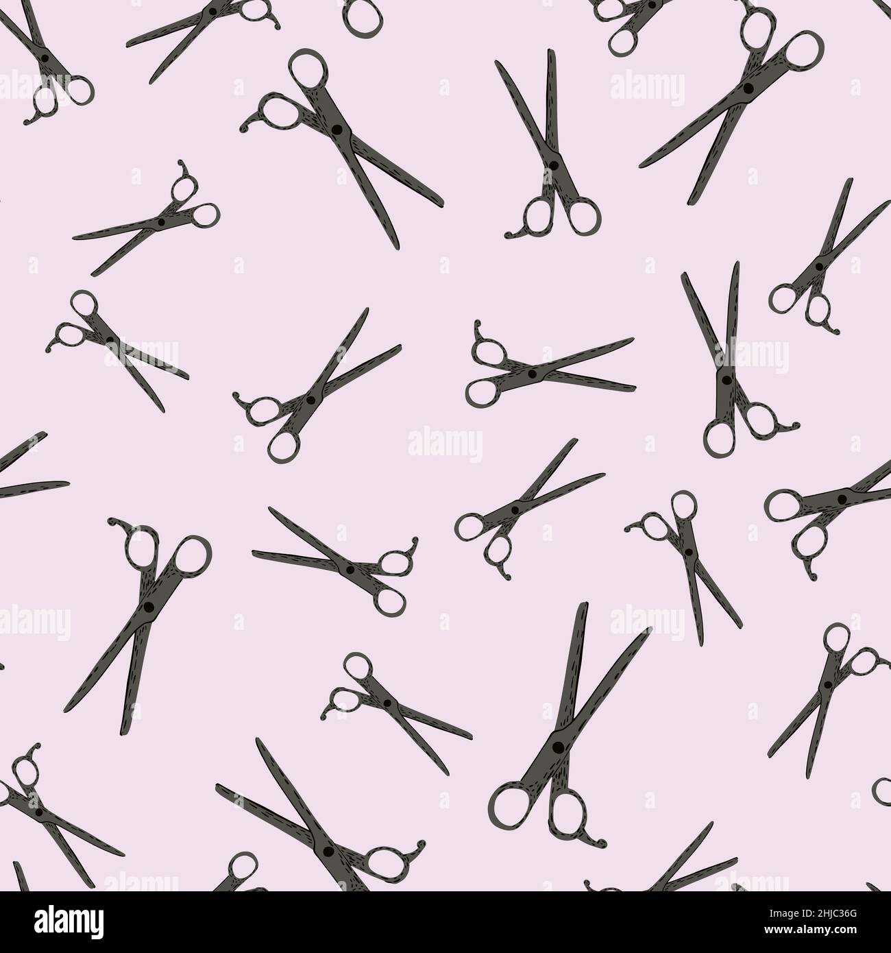 Scissors seamless pattern. Retro salon background . Repeated texture in ...